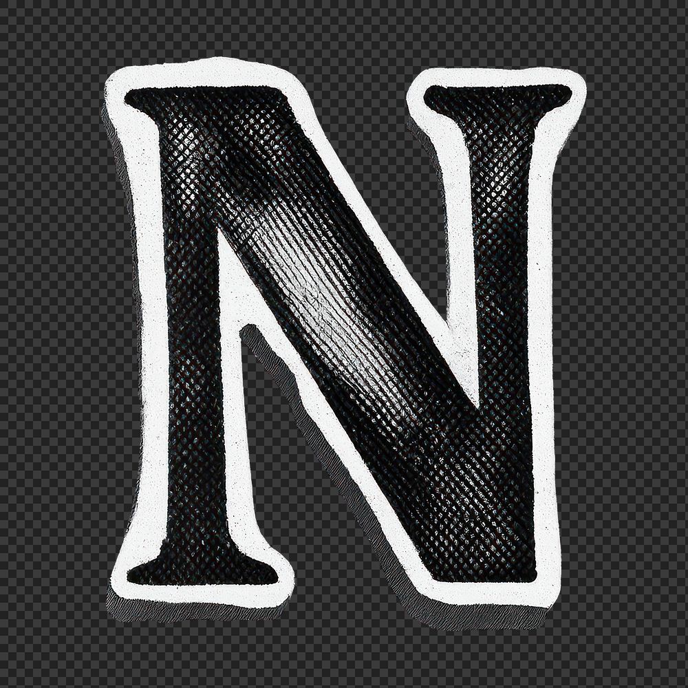 PNG Textured black letter N | Free PNG - rawpixel