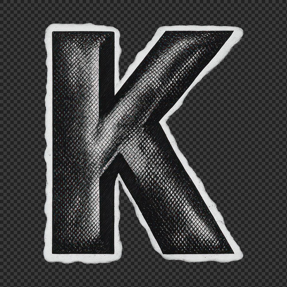 PNG Textured black letter K | Free PNG - rawpixel