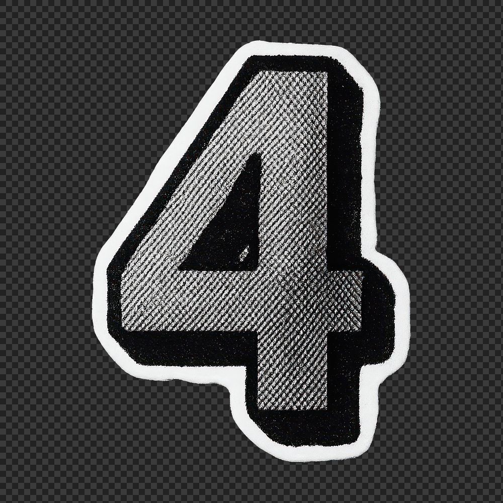 PNG Textured black number four | Free PNG - rawpixel