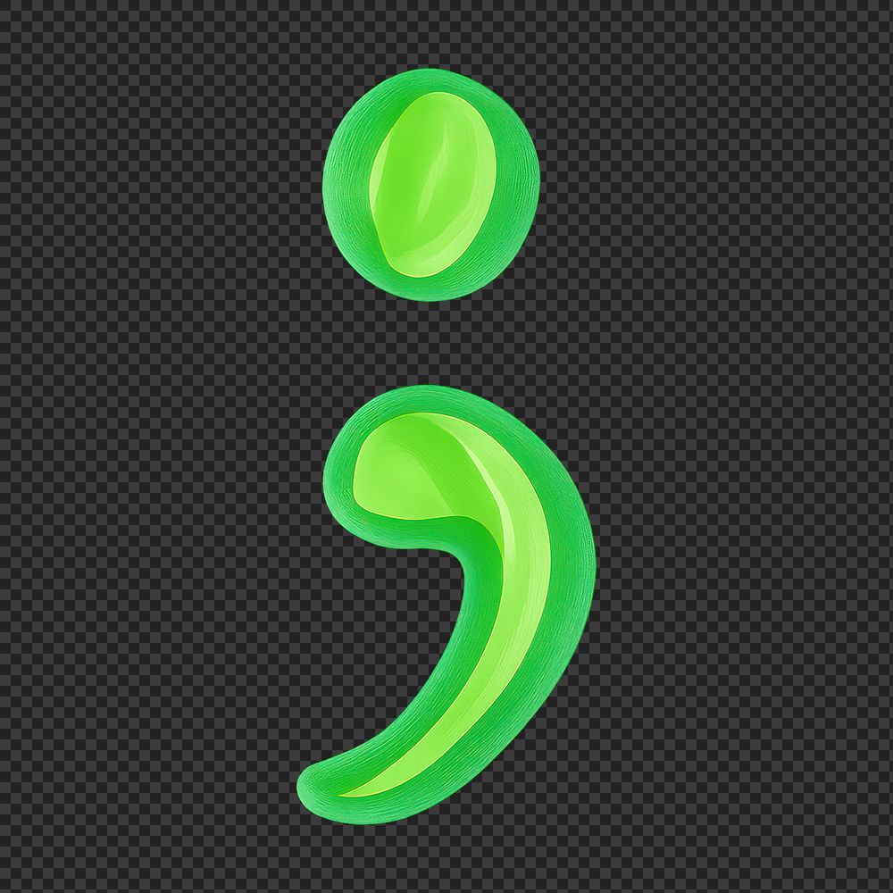PNG Green 3D semicolon symbol | Free PNG - rawpixel