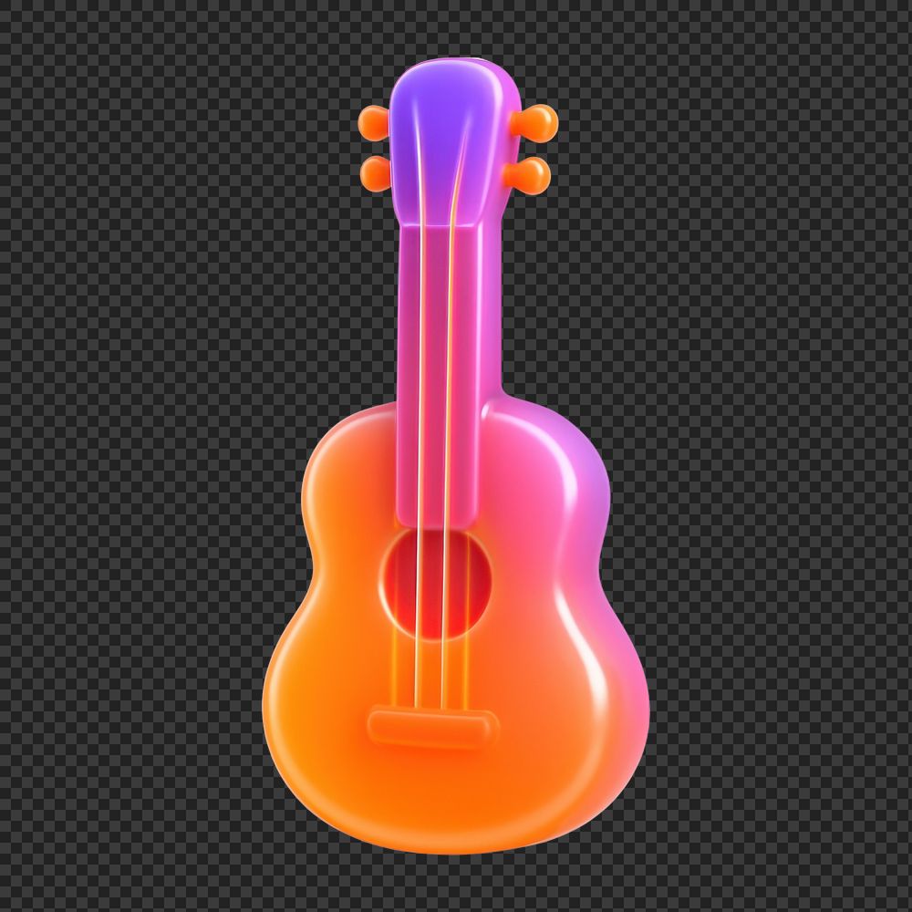 PNG Colorful 3D gradient guitar | Free PNG - rawpixel