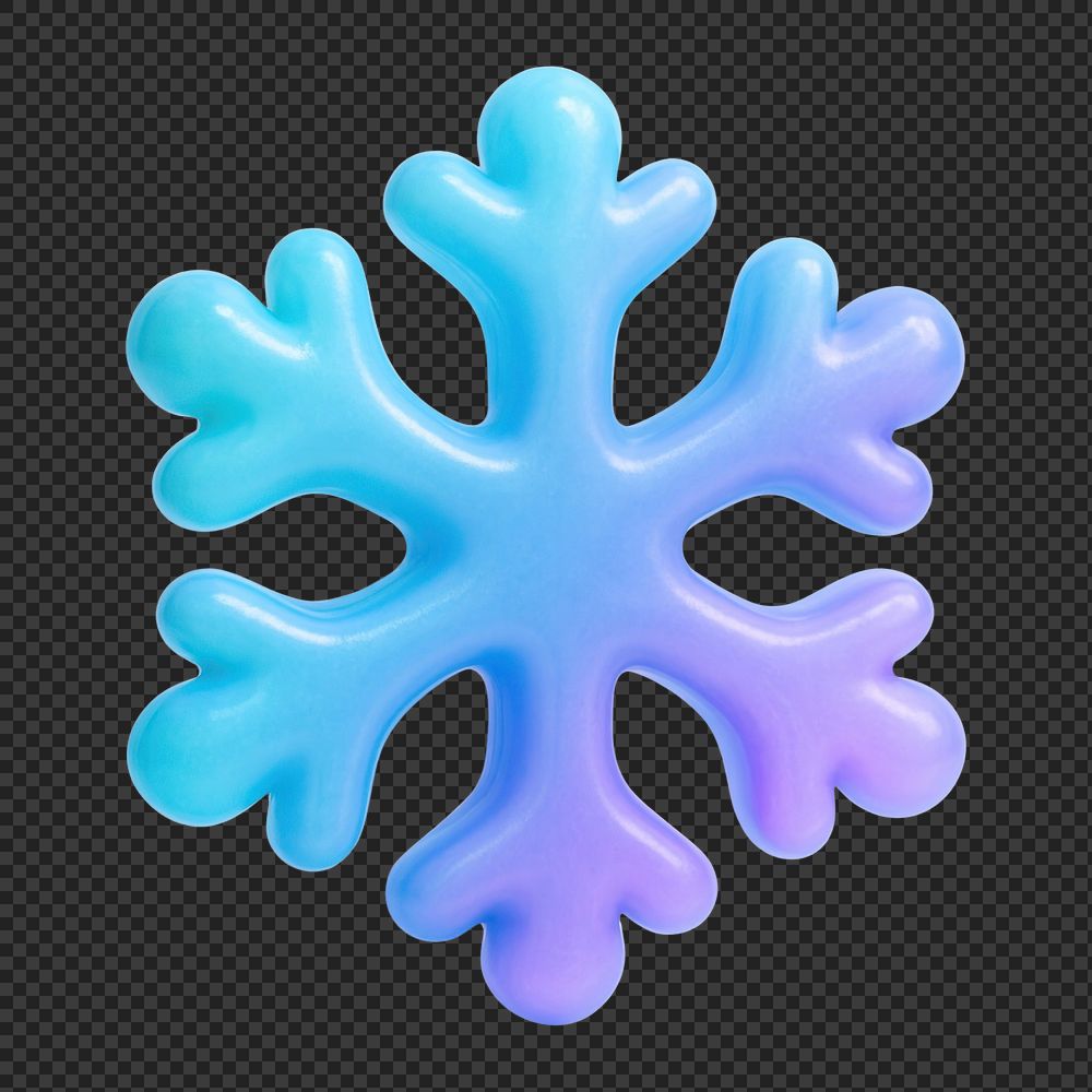PNG Colorful glossy snowflake illustration. | Free PNG - rawpixel