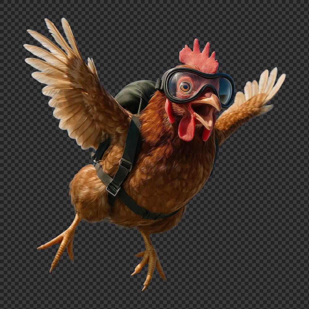 PNG Flying chicken wearing goggles | Free PNG - rawpixel