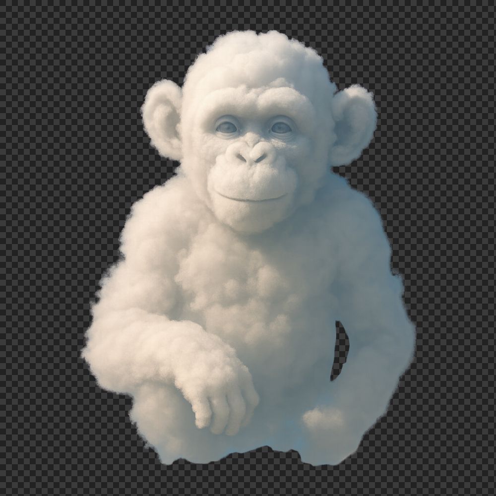 PNG Whimsical cloud monkey skyward | Free PNG - rawpixel