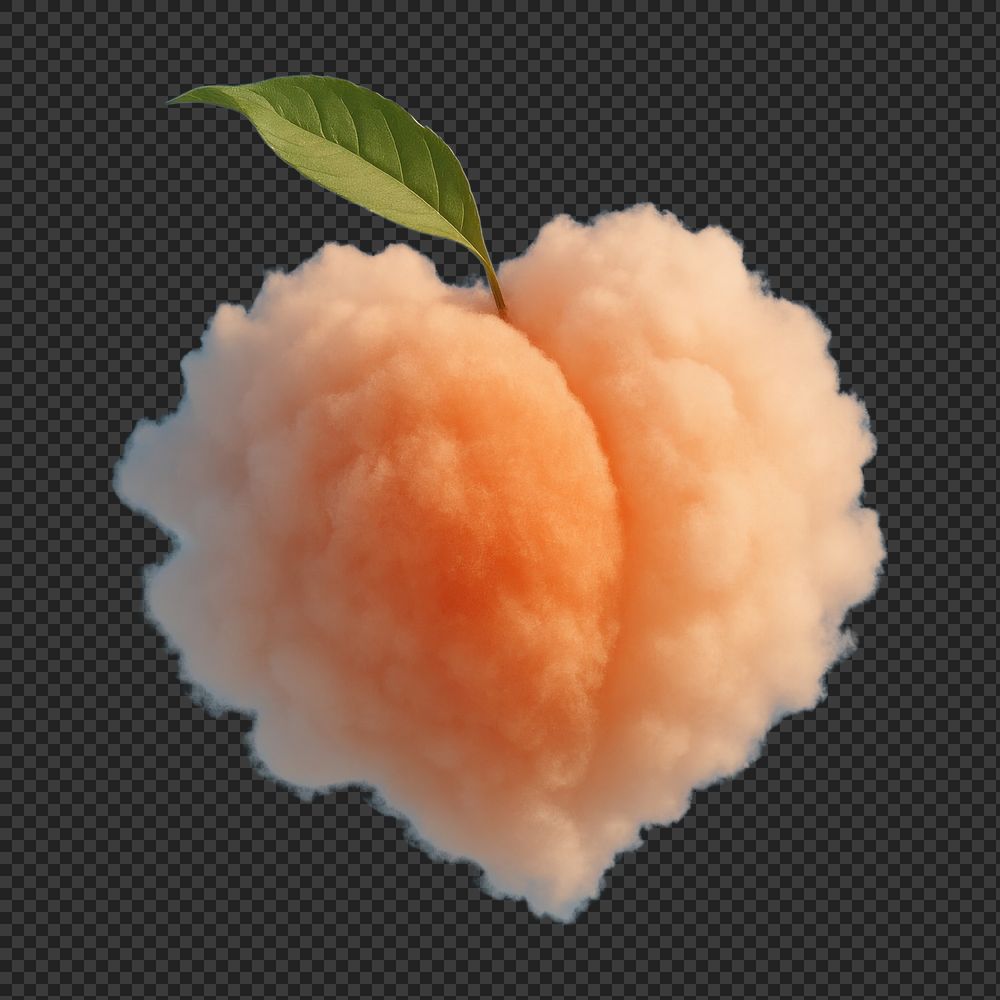 PNG Surreal peach-shaped cloud skyward. | Free PNG - rawpixel