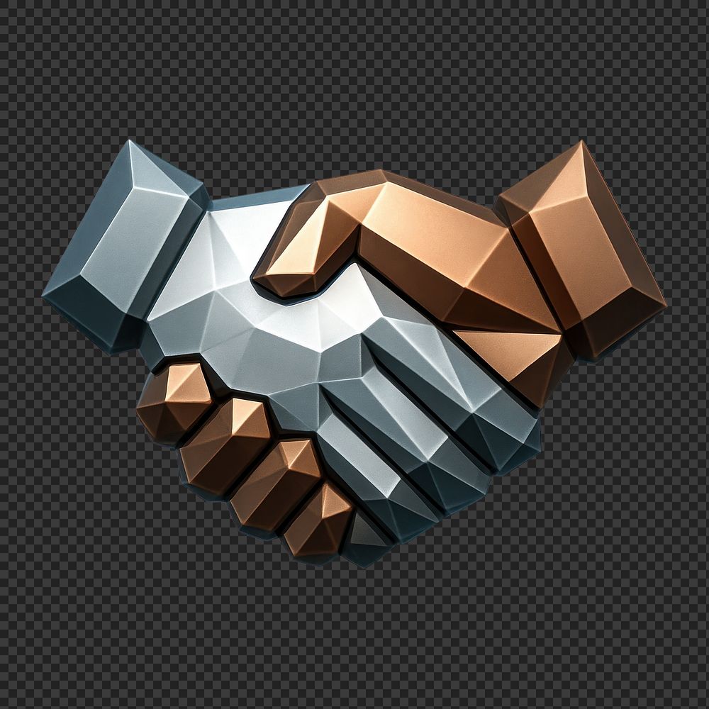 PNG Geometric handshake symbolizes partnership | Free PNG - rawpixel