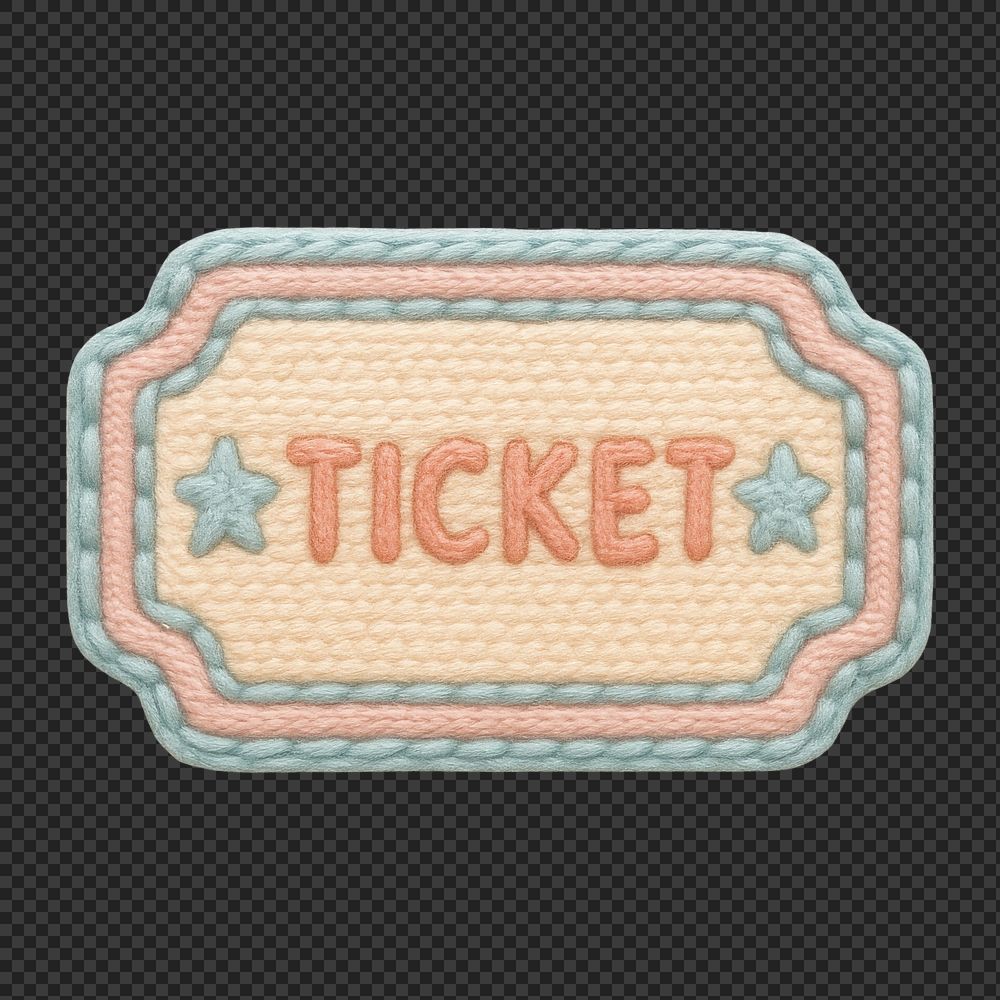 PNG Embroidery ticket patch illustration | Free PNG - rawpixel
