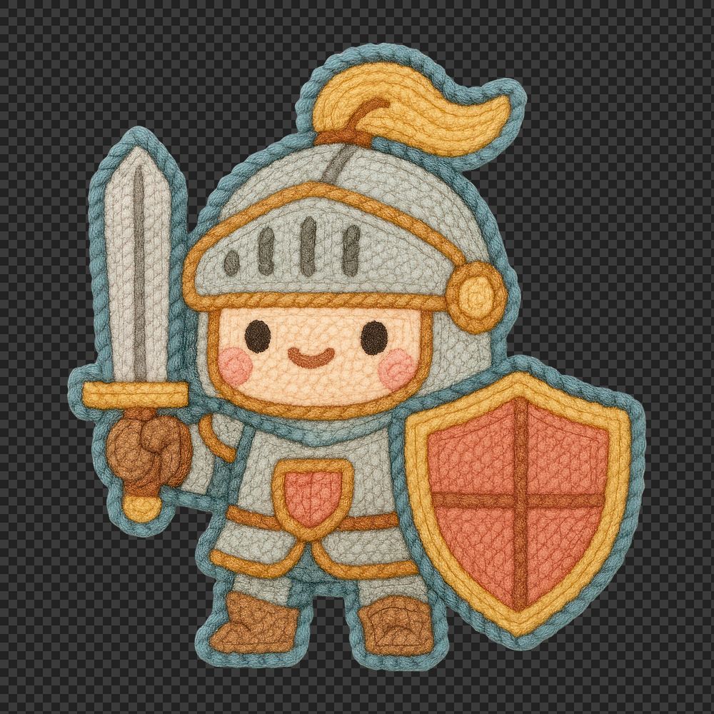 PNG Cute knight embroidery illustration | Free PNG - rawpixel
