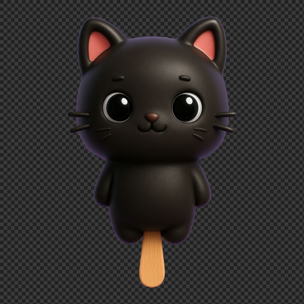 PNG Cute black cat popsicle | Free PNG - rawpixel