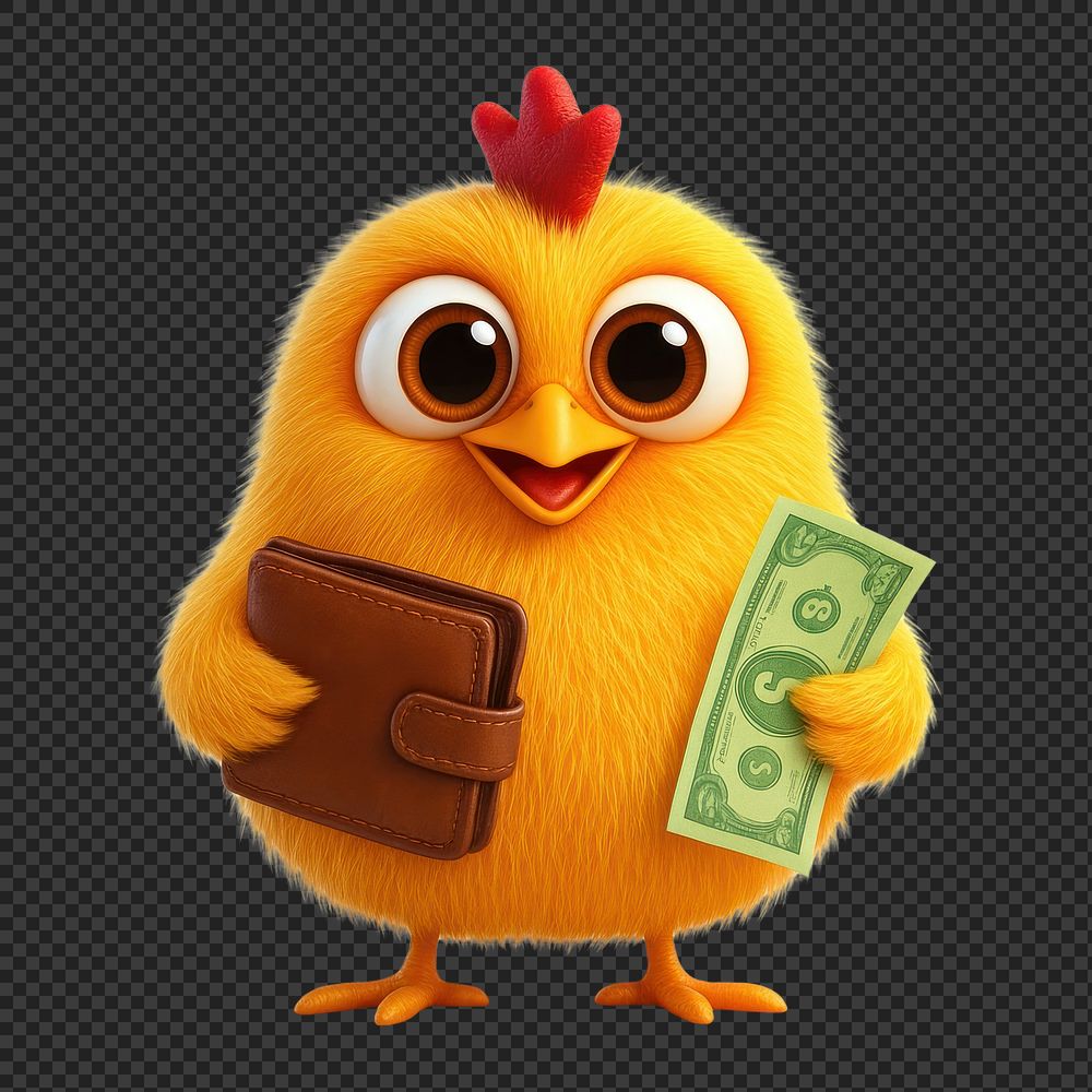 PNG Cute chick holding money | Free PNG - rawpixel