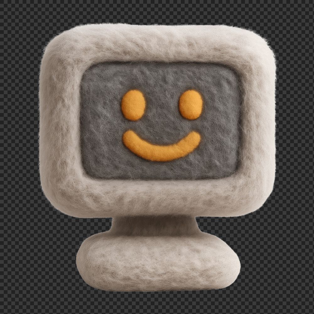 PNG Felt computer smiling face | Free PNG - rawpixel