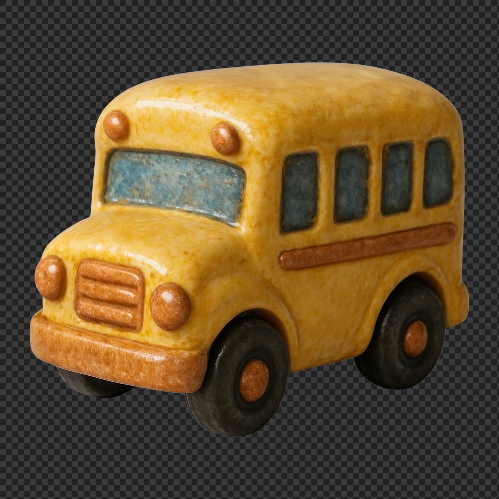 PNG Vintage ceramic school bus | Free PNG - rawpixel