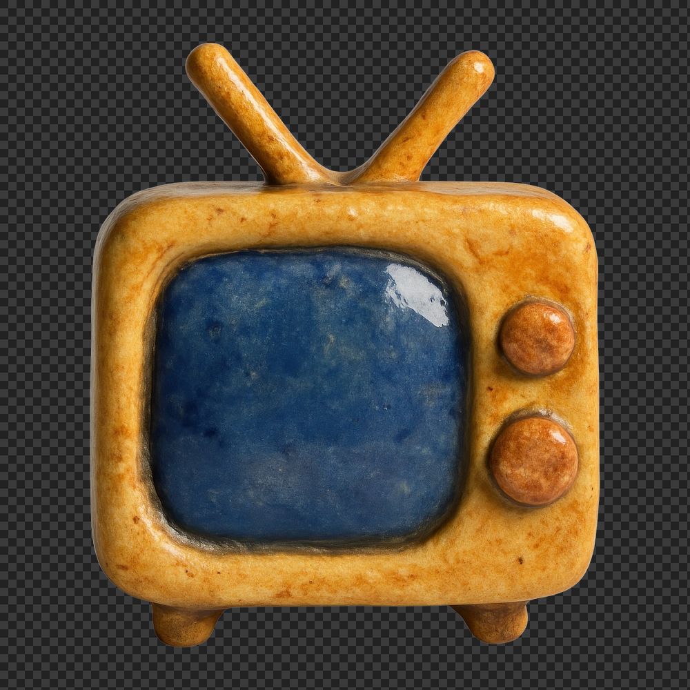 PNG Vintage ceramic TV sculpture | Free PNG - rawpixel