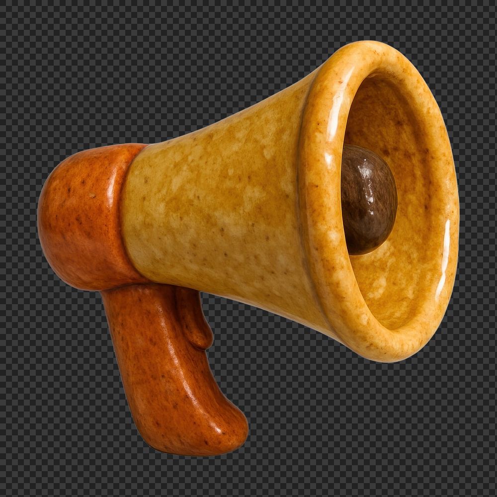 PNG Whimsical ceramic megaphone sculpture. | Free PNG - rawpixel