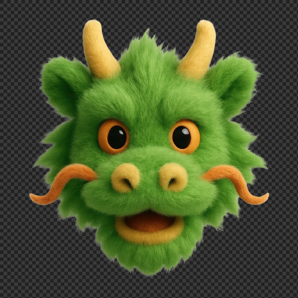 PNG Fuzzy green dragon face | Free PNG - rawpixel