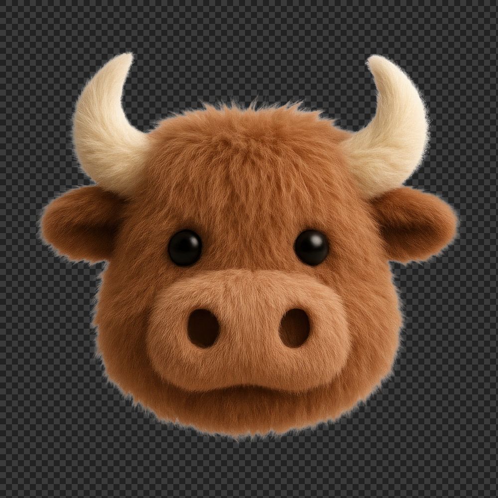 PNG Cute fluffy cartoon bull | Free PNG - rawpixel