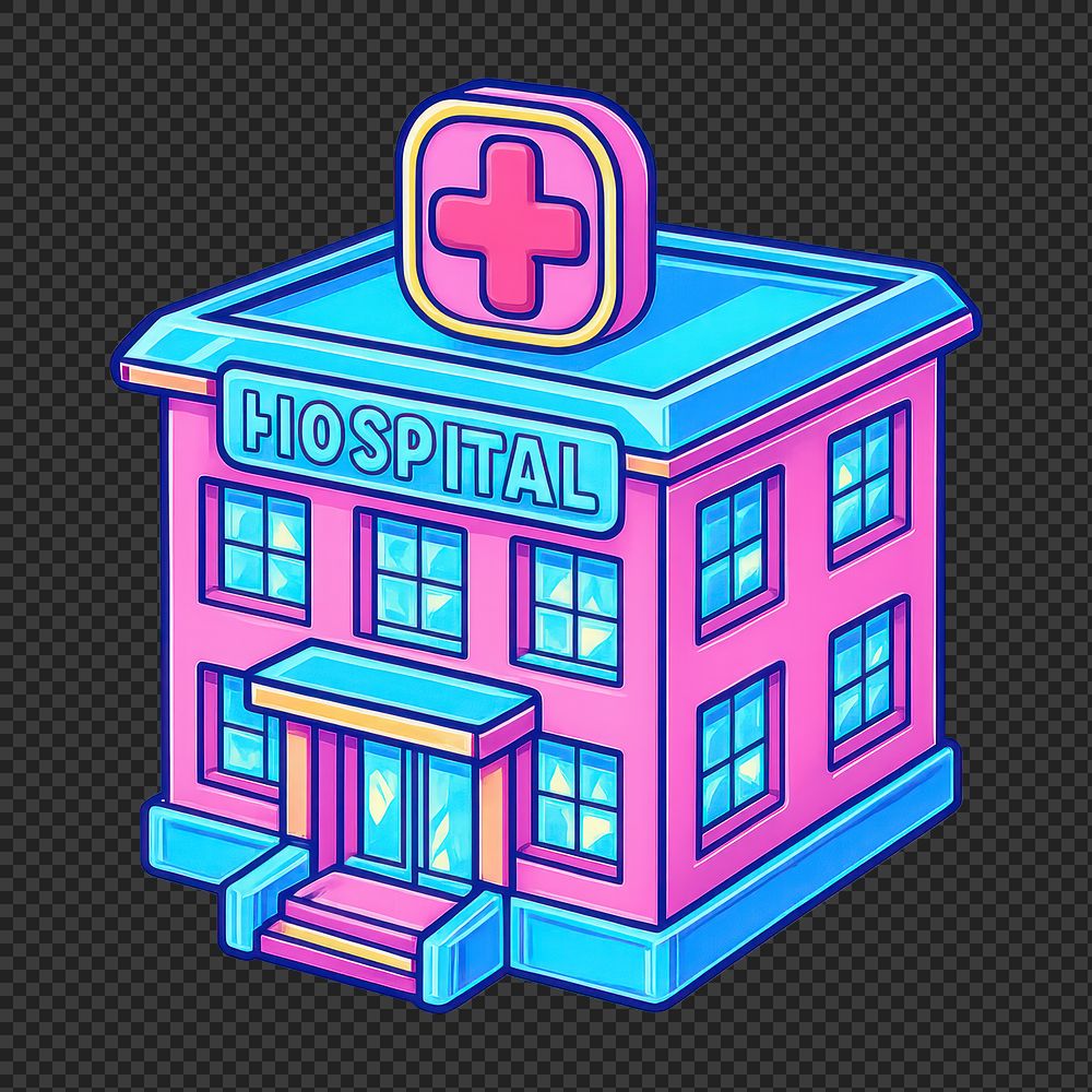 PNG Colorful cartoon hospital illustration | Free PNG - rawpixel