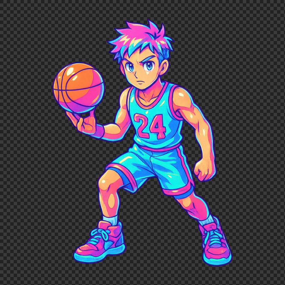 PNG Vibrant anime basketball player | Free PNG - rawpixel