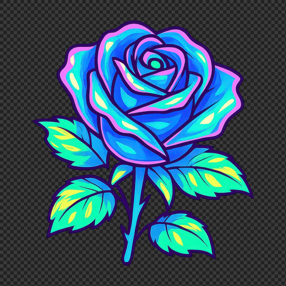 PNG Vibrant neon blue rose | Free PNG - rawpixel