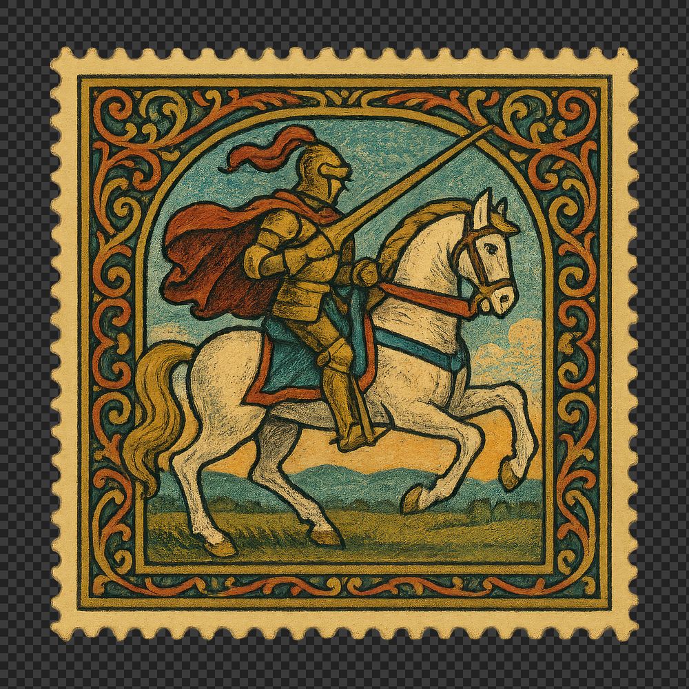 PNG Medieval knight stamp illustration | Free PNG - rawpixel