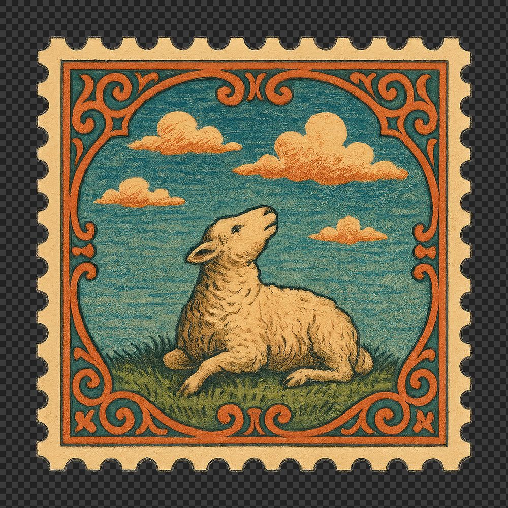 PNG Vintage lamb stamp illustration | Free PNG - rawpixel