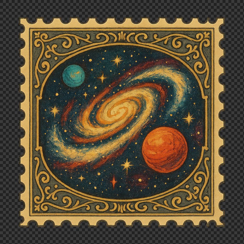 PNG Vintage cosmic stamp illustration | Free PNG - rawpixel