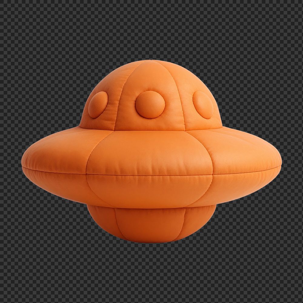 PNG Futuristic orange UFO chair | Free PNG - rawpixel