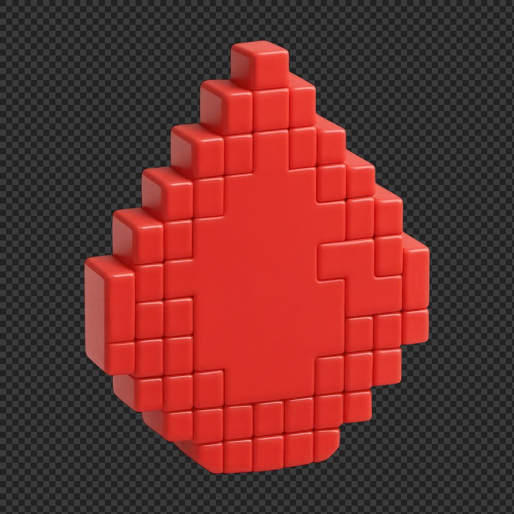 PNG Pixelated red drop sculpture | Free PNG - rawpixel