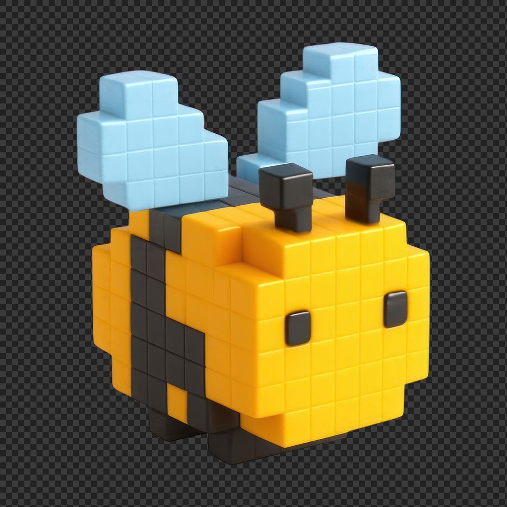 PNG Pixelated bee toy illustration | Free PNG - rawpixel