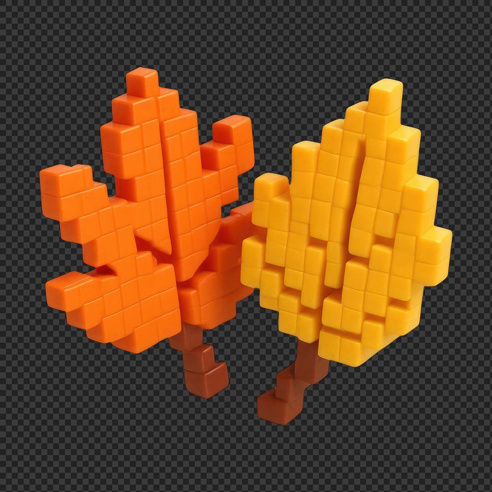 PNG Pixelated autumn leaves art | Free PNG - rawpixel