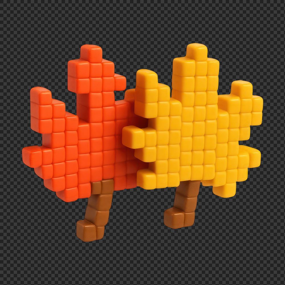 PNG Pixelated autumn leaves art | Free PNG - rawpixel