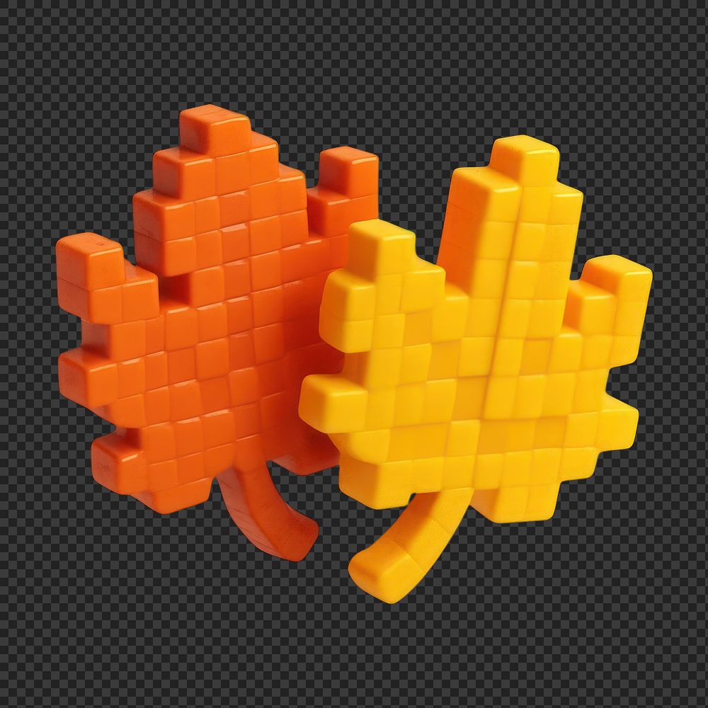 PNG Pixelated autumn leaves art | Free PNG - rawpixel