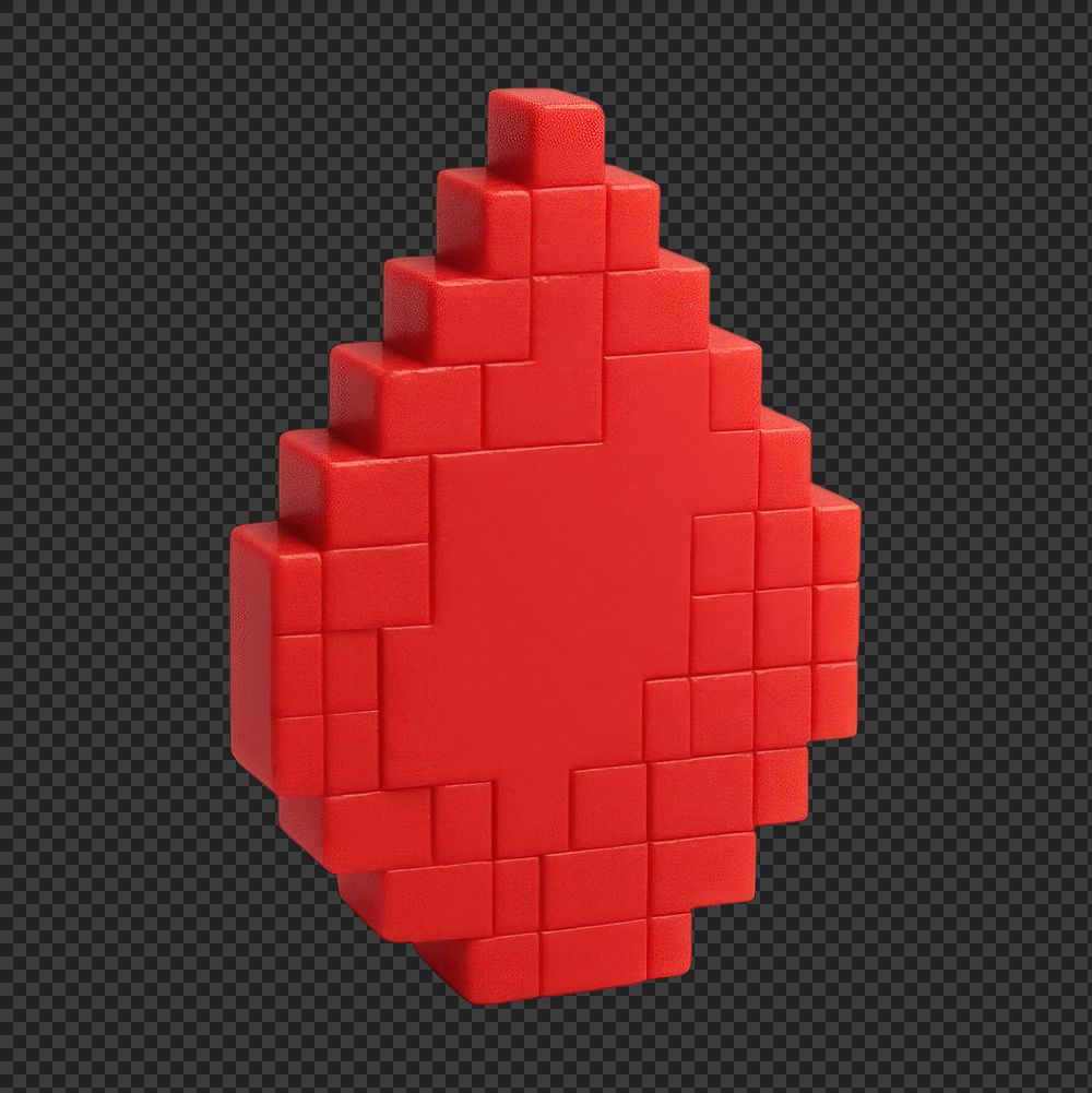 PNG Pixelated red geometric shape | Free PNG - rawpixel