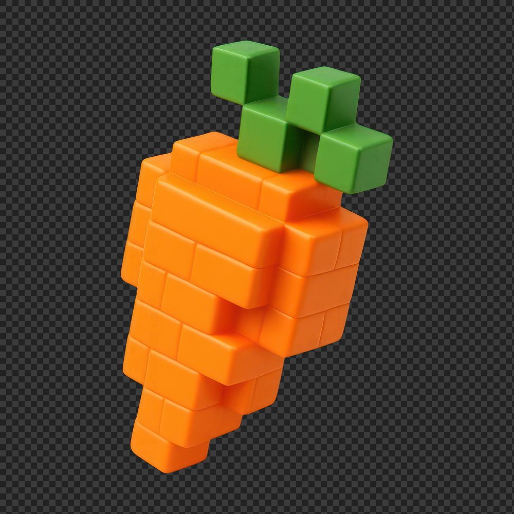PNG Blocky carrot digital art | Free PNG - rawpixel