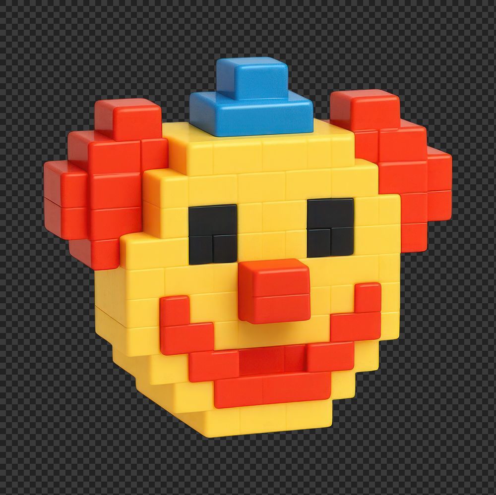 PNG Colorful playful block clown | Free PNG - rawpixel
