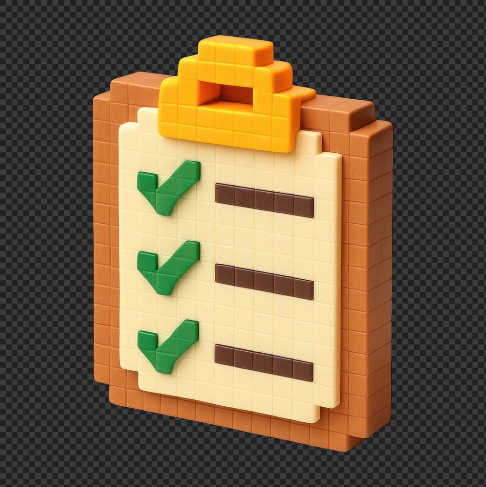 PNG Pixelated checklist toy design | Free PNG - rawpixel