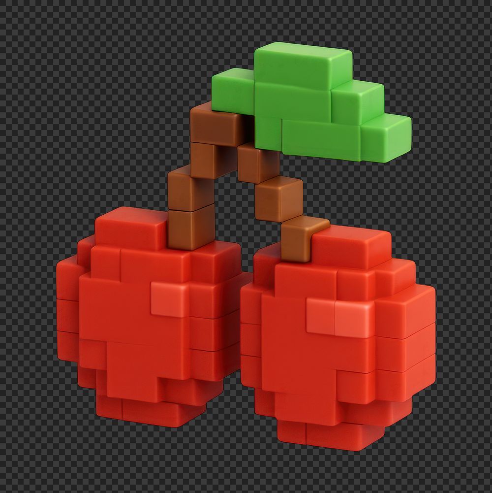 PNG Pixelated cherries digital art | Free PNG - rawpixel