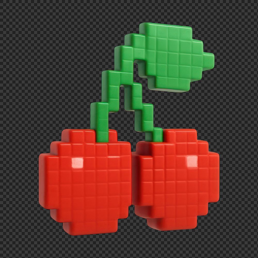 PNG Pixelated cherries retro style. | Free PNG - rawpixel