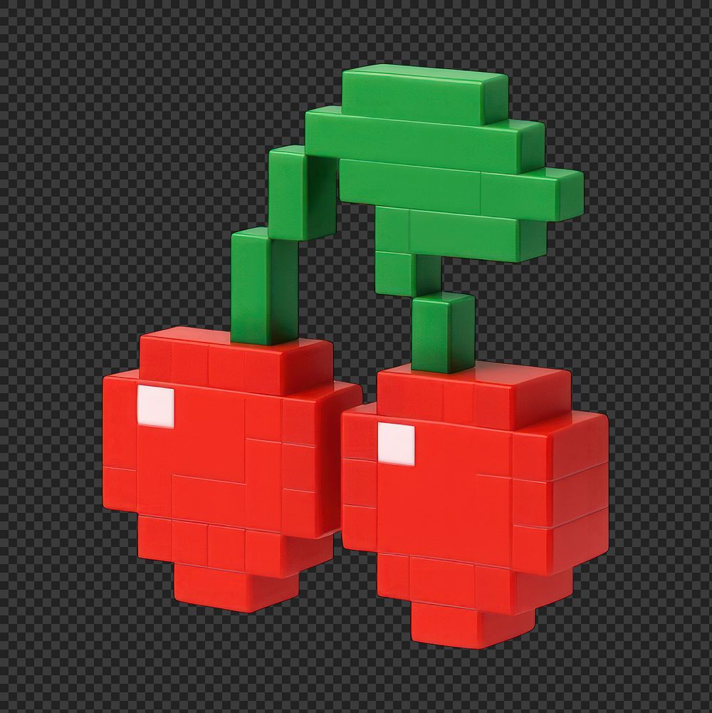 PNG Pixelated cherries digital art. | Free PNG - rawpixel