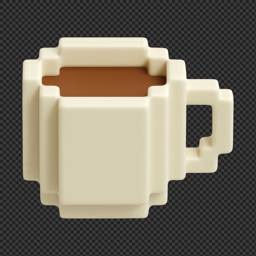 PNG Pixelated 3D coffee mug | Free PNG - rawpixel