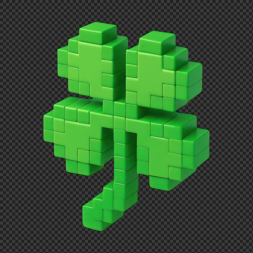 PNG Pixelated green clover luck | Free PNG - rawpixel
