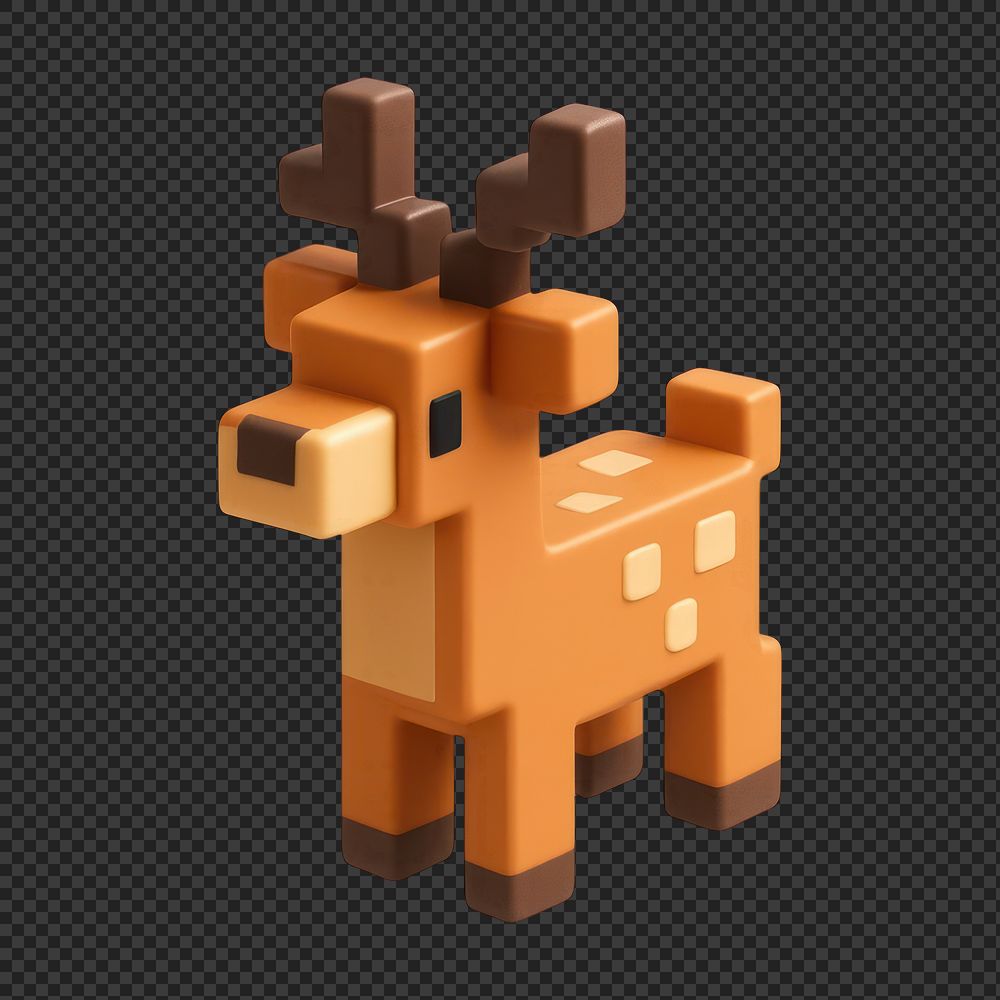 PNG Pixelated deer toy art | Free PNG - rawpixel