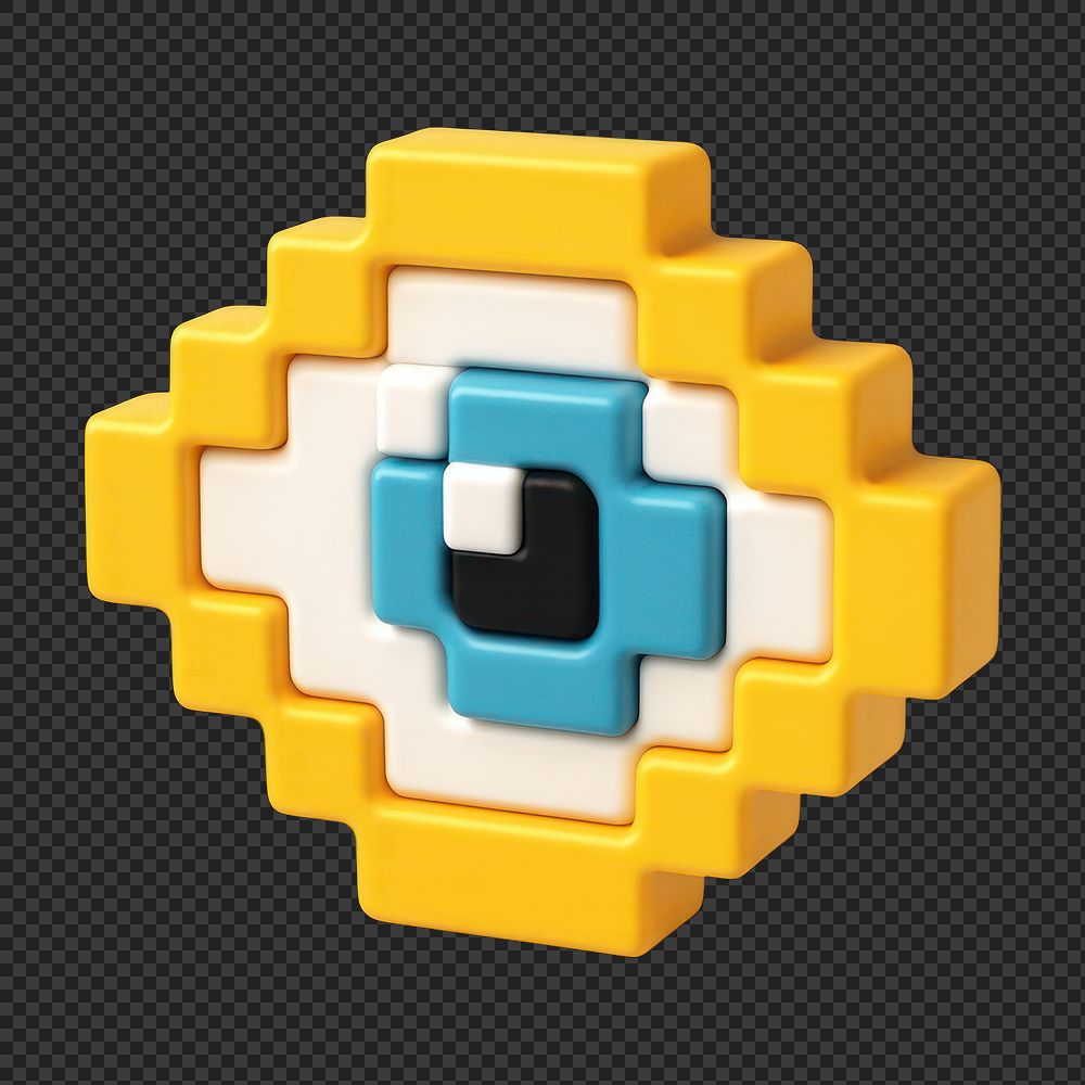 PNG Pixelated eye-shaped 3D design | Free PNG - rawpixel