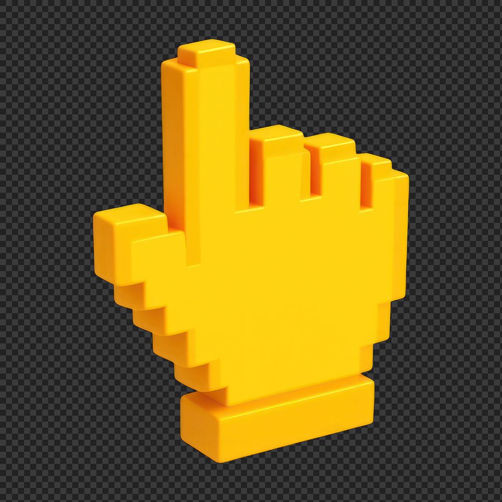 PNG Yellow pixelated hand cursor | Free PNG - rawpixel