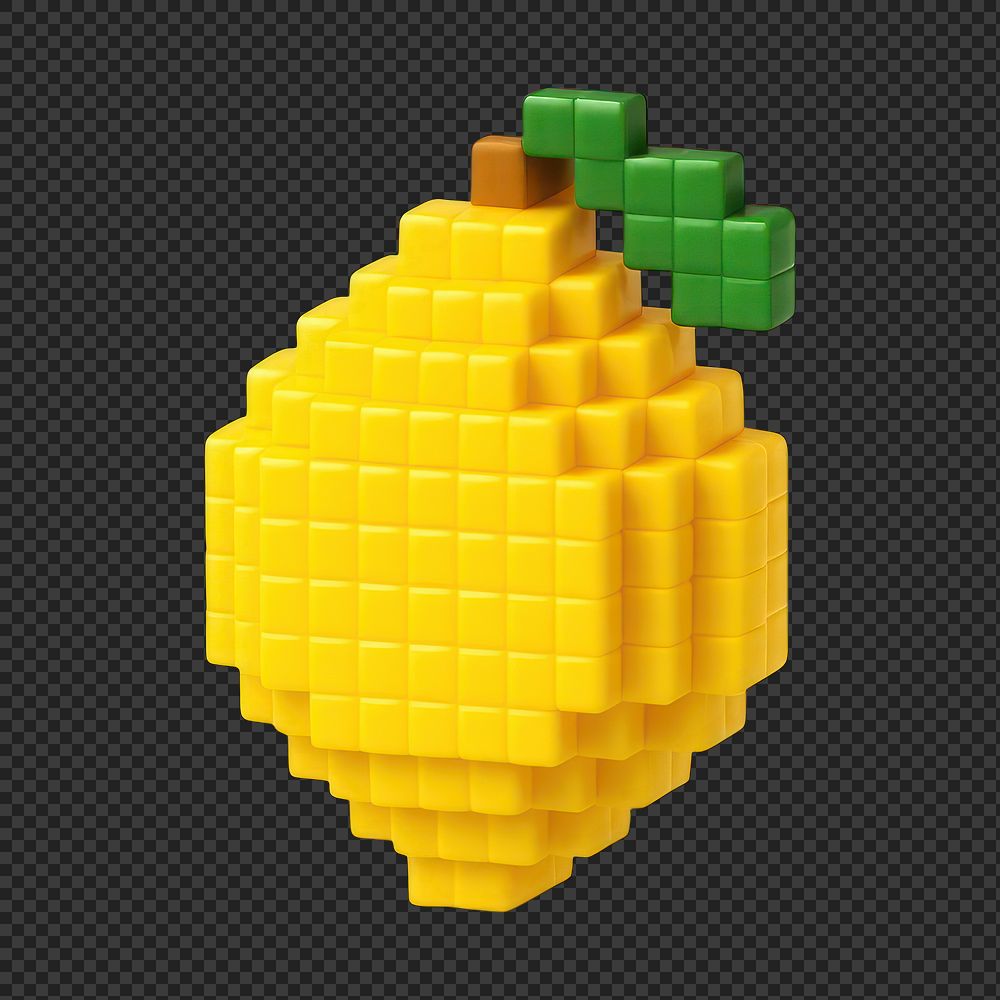 PNG Pixelated lemon green leaf | Free PNG - rawpixel