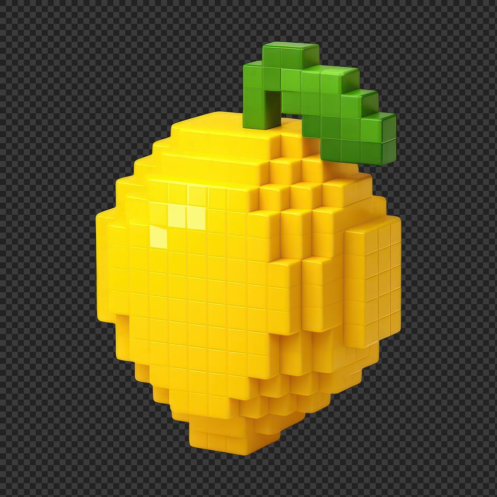PNG Pixelated lemon green leaf. | Free PNG - rawpixel