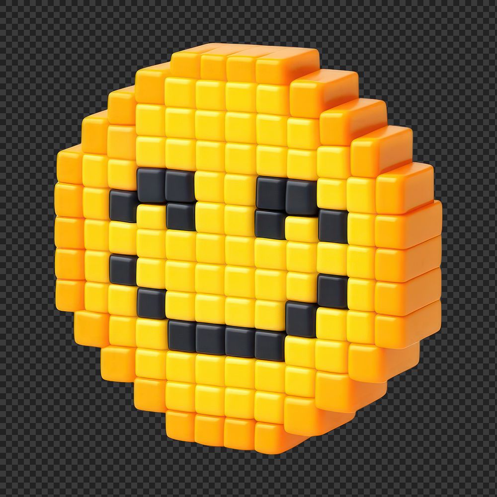 PNG Pixelated smiley face illustration | Free PNG - rawpixel