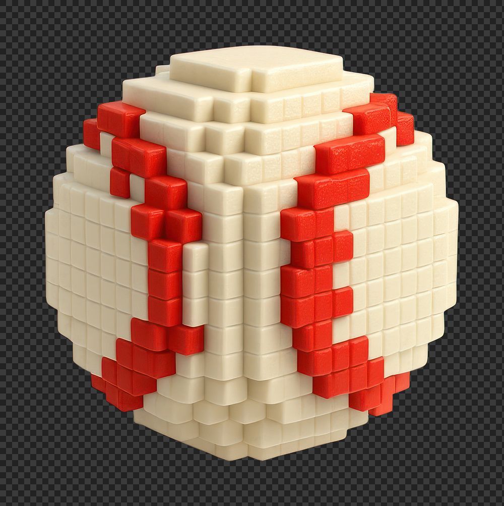 PNG Pixelated baseball 3D art | Free PNG - rawpixel