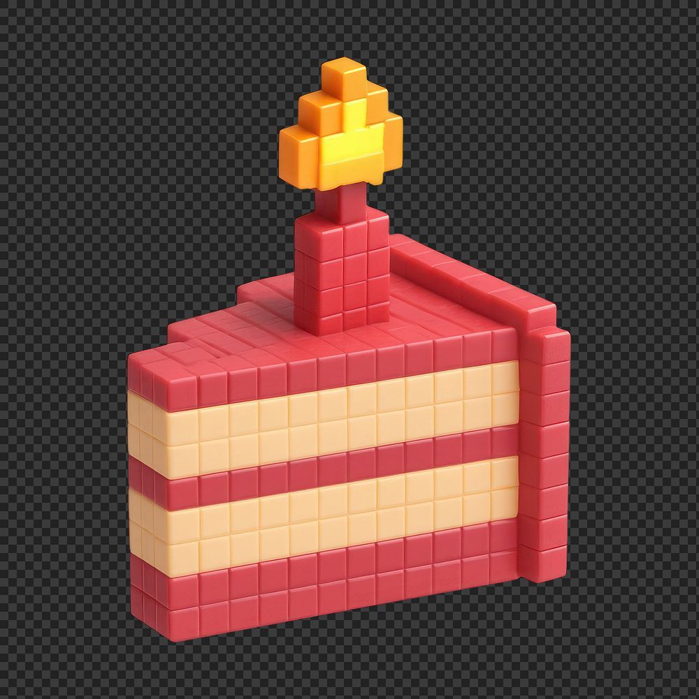 PNG Pixelated cake slice illustration | Free PNG - rawpixel
