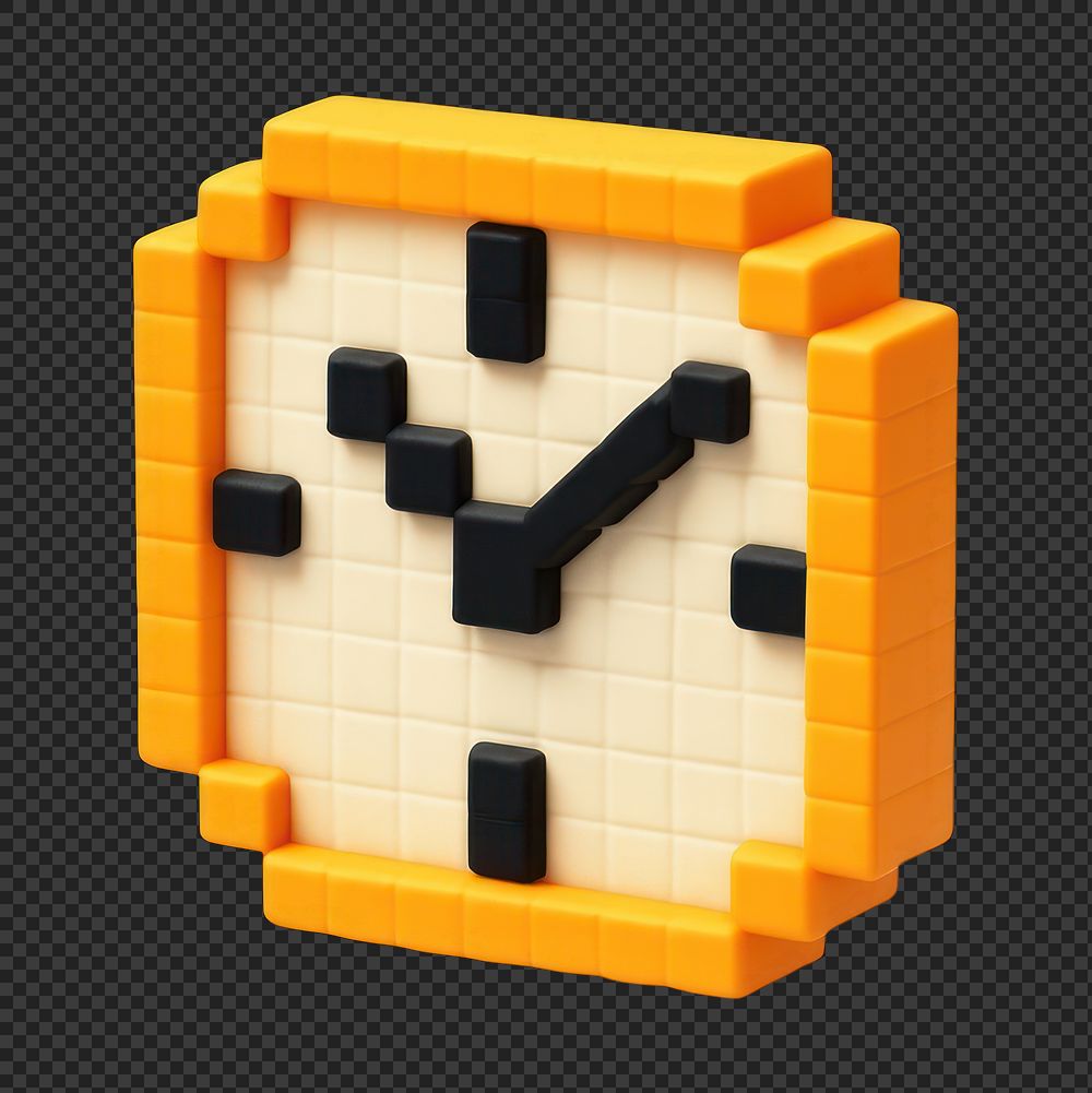 PNG Retro pixelated clock design | Free PNG - rawpixel
